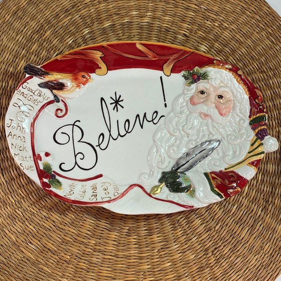 Fitz and Floyd | Holiday | Fitz Floyd Santa Face Believe Plate Serving ...